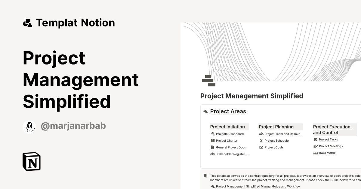 Templat Project Management Simplified | Notion Marketplace