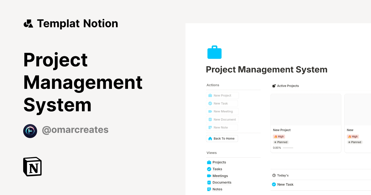 Templat Project Management System | Notion Marketplace