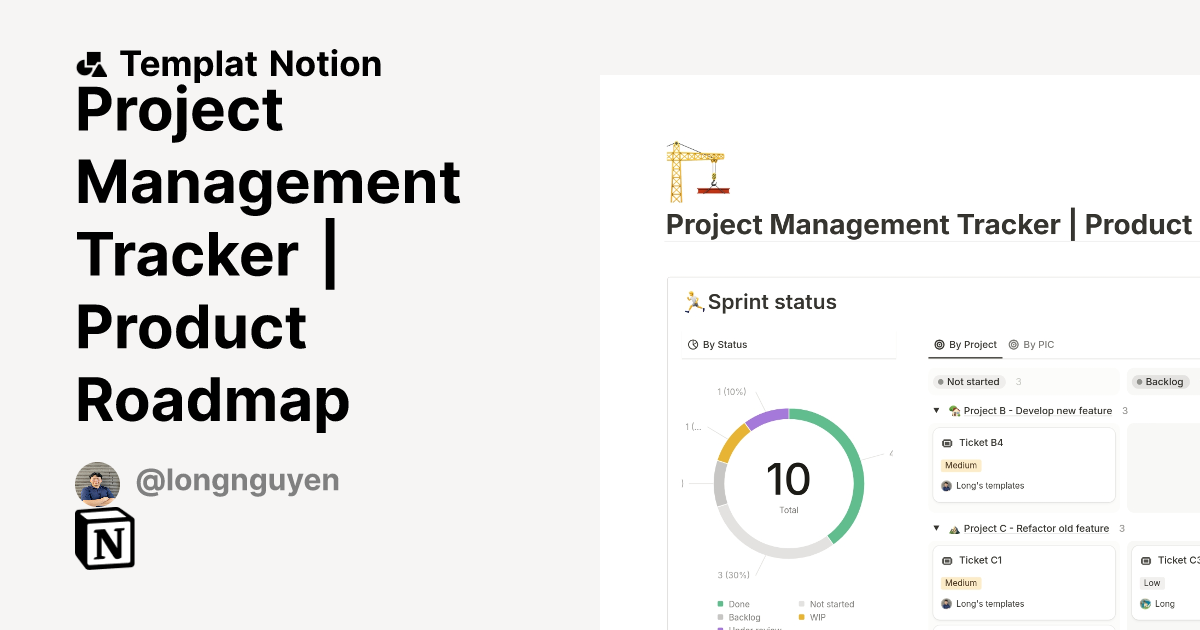 Templat Project Management Tracker | Product Roadmap | Notion Marketplace