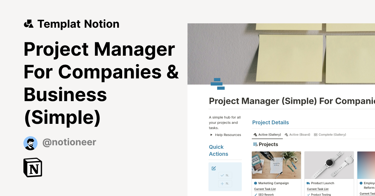 Project Manager For Companies & Business (Simple) Templat oleh Con The ...