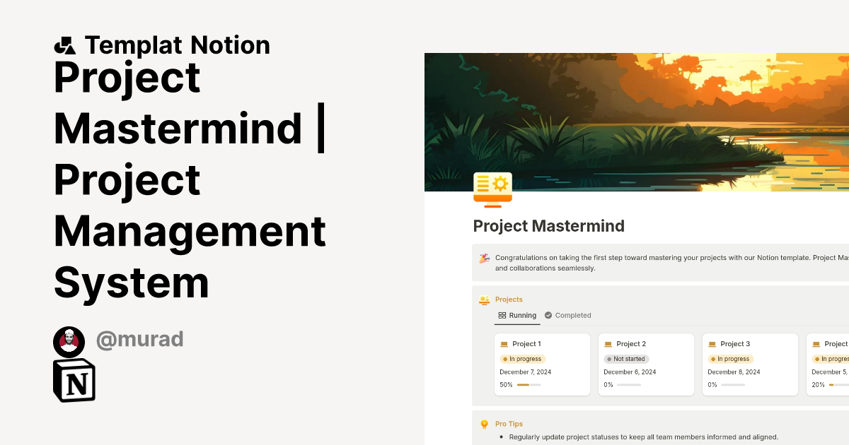 Project Mastermind | Project Management System Templat oleh Murad | Notion Marketplace