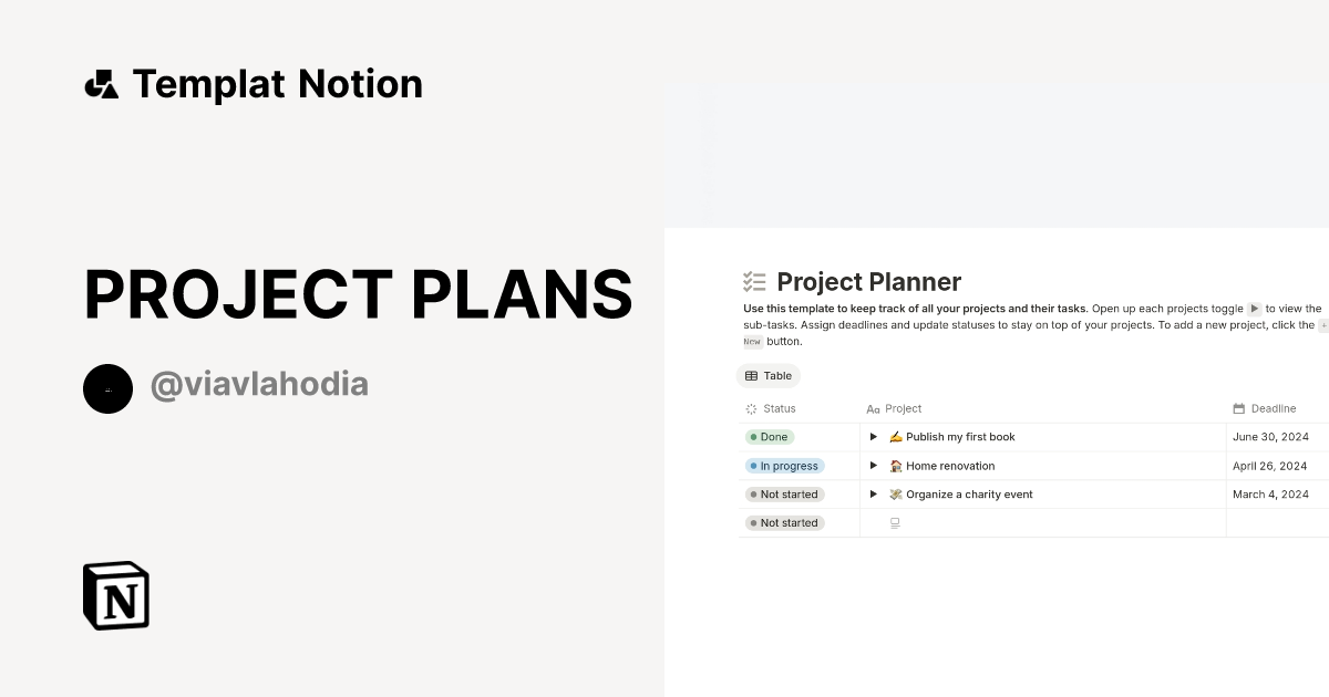 Templat PROJECT PLANS | Notion Marketplace
