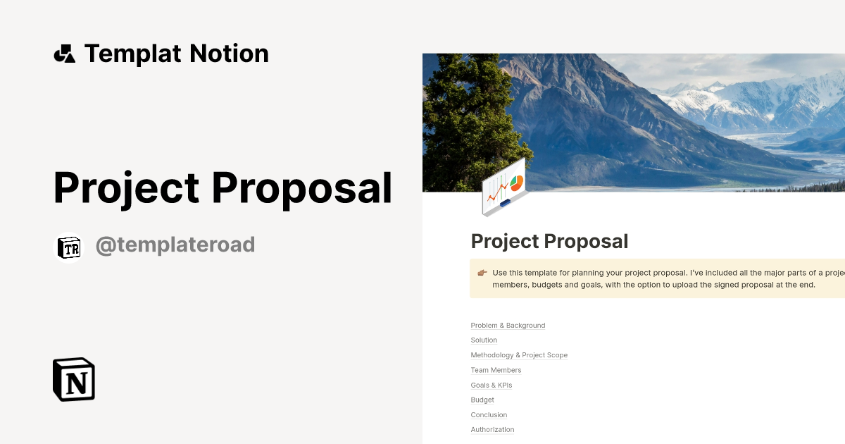 Project Proposal Templat oleh Template Road | Notion Marketplace