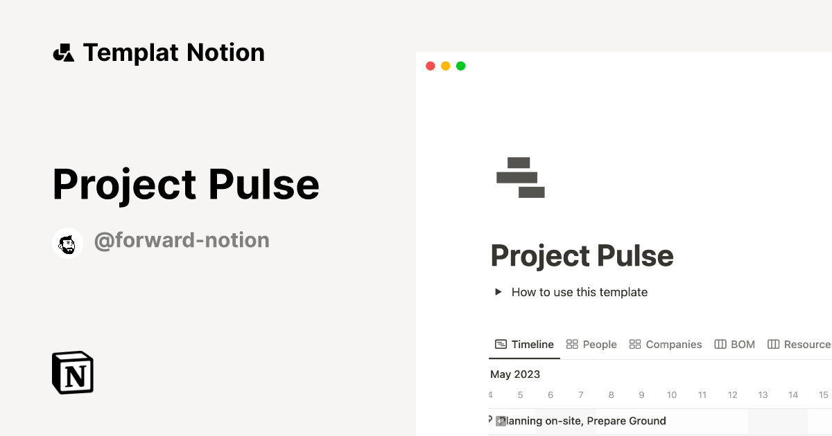 Project Pulse Templat oleh Forward_Notion | Notion Marketplace