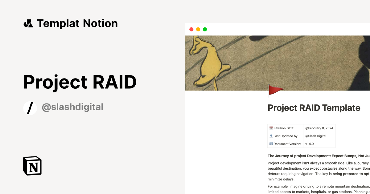 Project RAID Templat oleh Slash Digital | Notion Marketplace