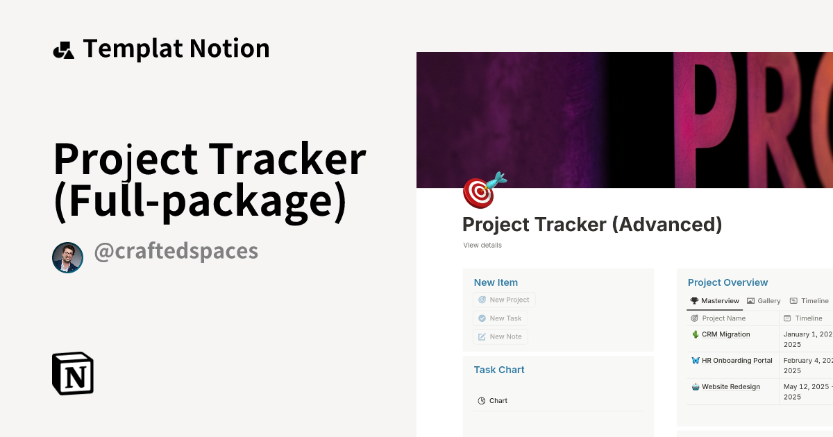 Templat Project Tracker (Full-package) | Notion Marketplace