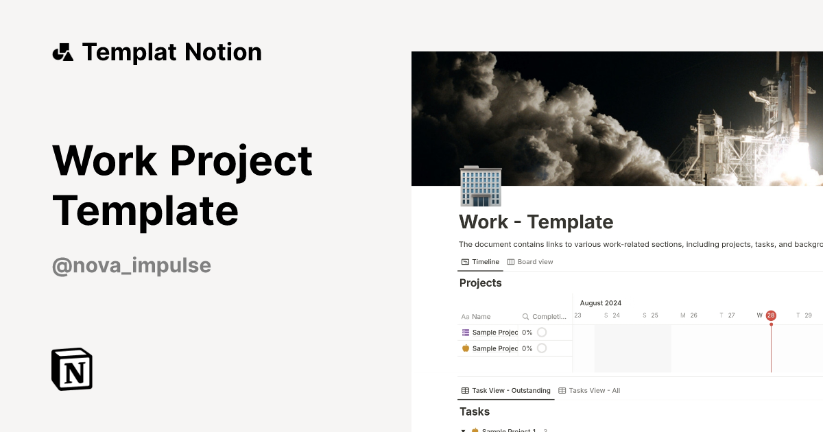 Templat Work Project Template | Notion Marketplace