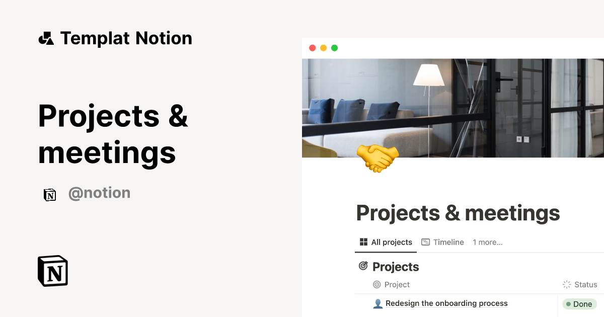 Projects & meetings Templat oleh Notion | Notion Marketplace