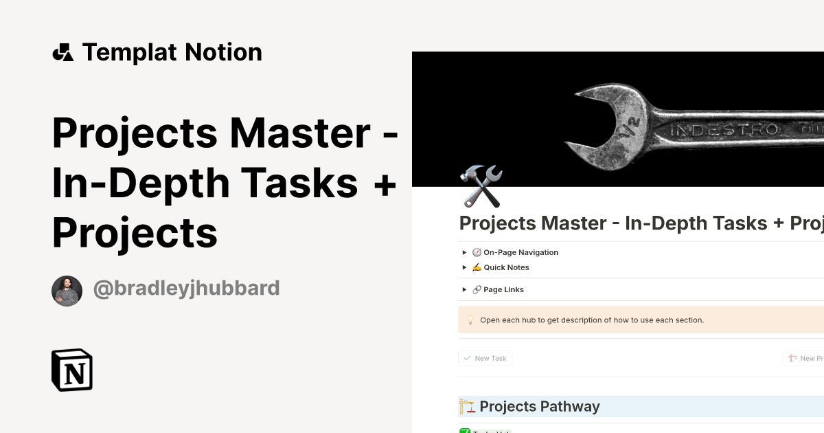 Templat Projects Master - In-Depth Tasks + Projects | Notion Marketplace