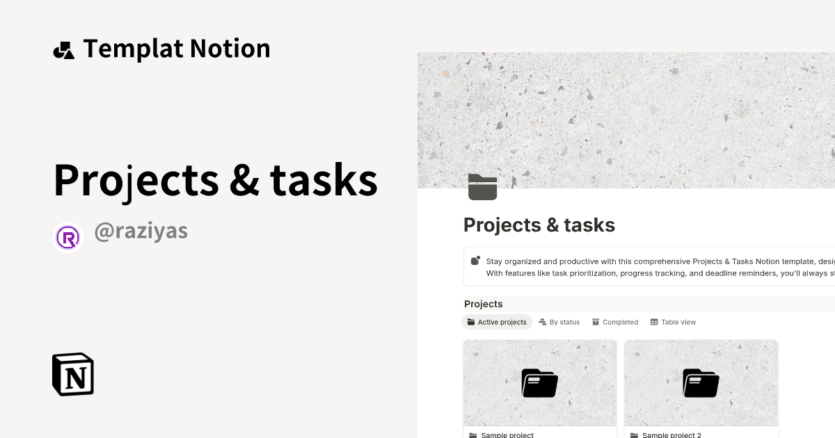 Projects & tasks Templat oleh Raziya | Notion Marketplace