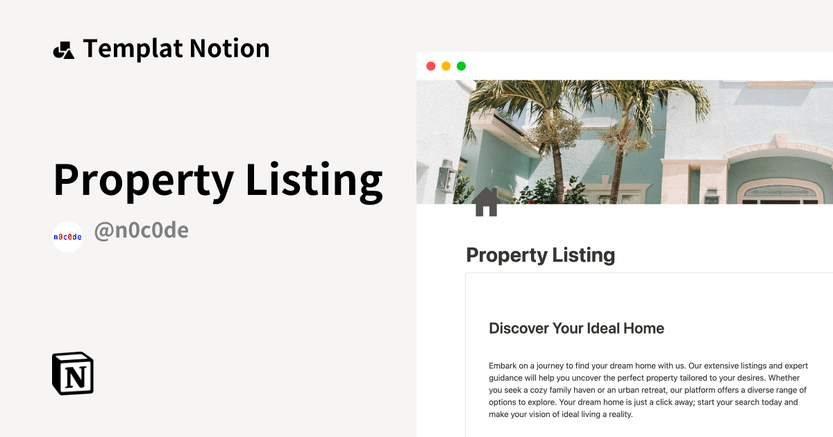 Templat Property Listing | Notion Marketplace