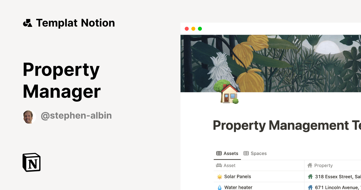Templat Property Manager | Notion Marketplace