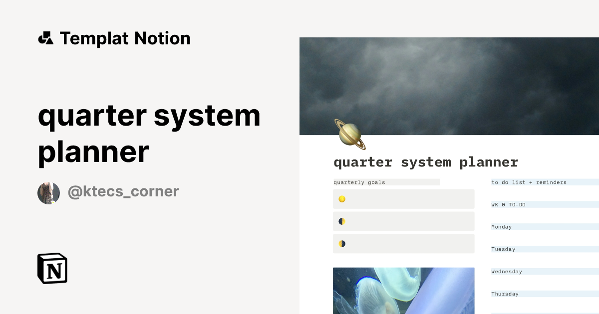 quarter system planner Templat oleh kt