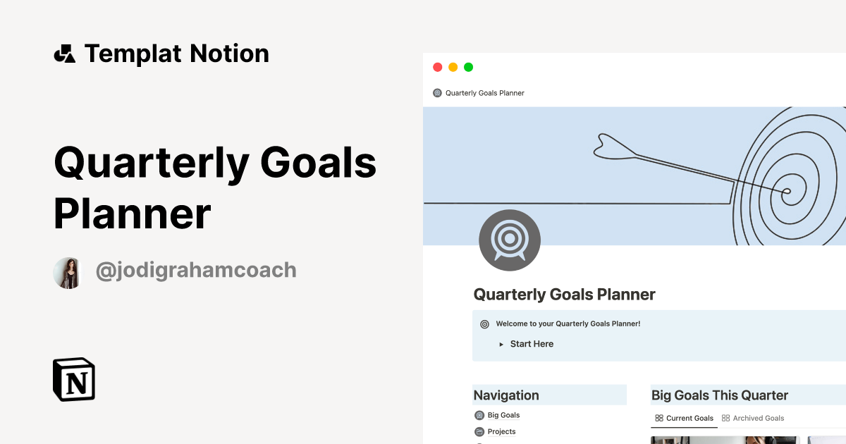 Templat Quarterly Goals Planner | Notion Marketplace