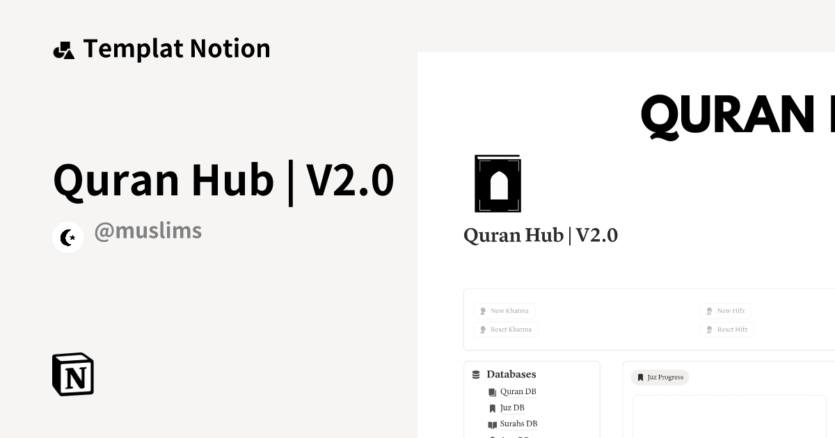 Quran Hub | V2.0 Templat oleh Muslims Hub | Notion Marketplace