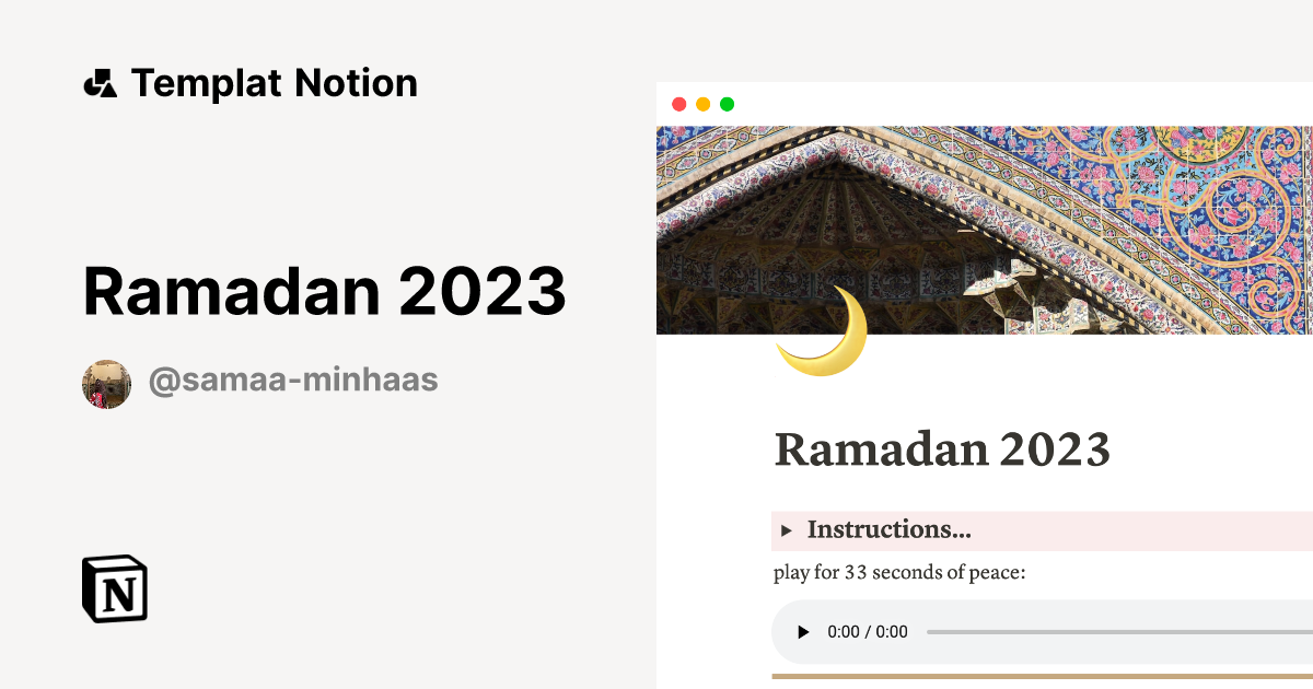 Templat Ramadan 2023 | Notion Marketplace