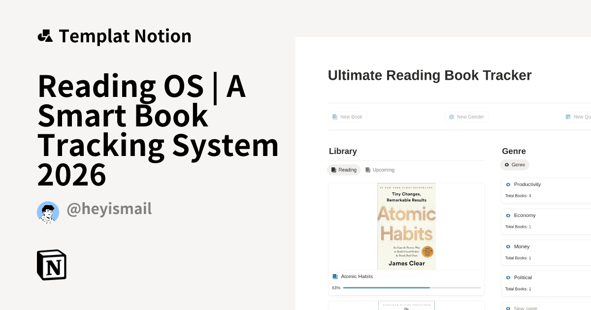 Templat Reading OS | A Smart Book Tracking System 2026 | Notion Marketplace