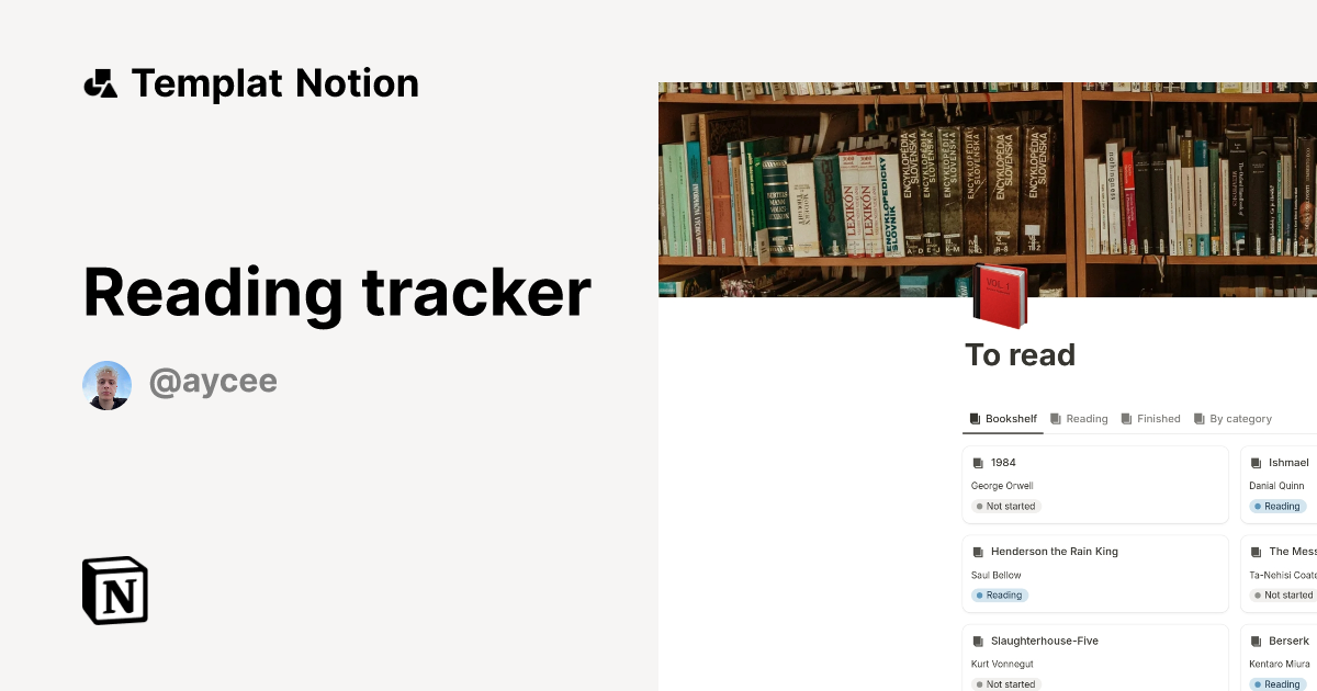 Templat Reading tracker | Notion Marketplace