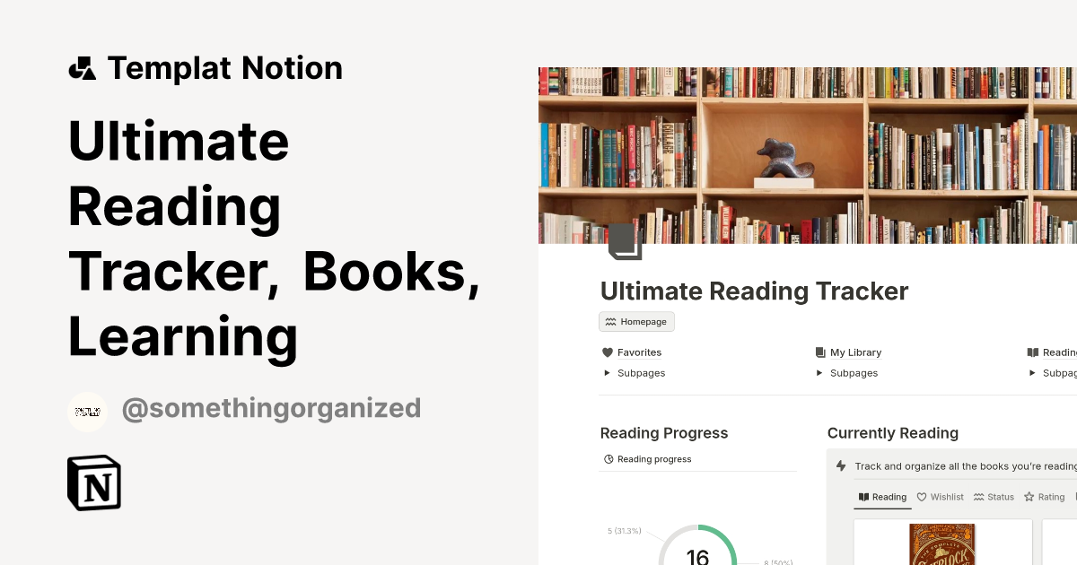 Templat Ultimate Reading Tracker, Books, Learning | Notion Marketplace