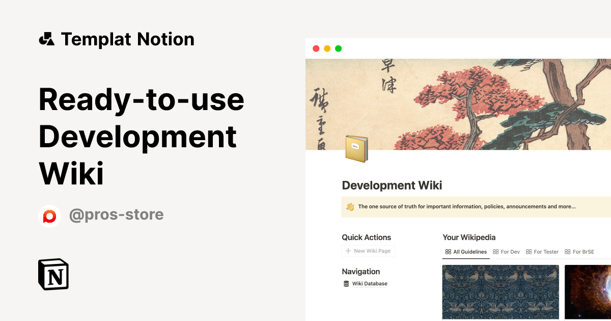 Templat Ready-to-use Development Wiki | Notion Marketplace