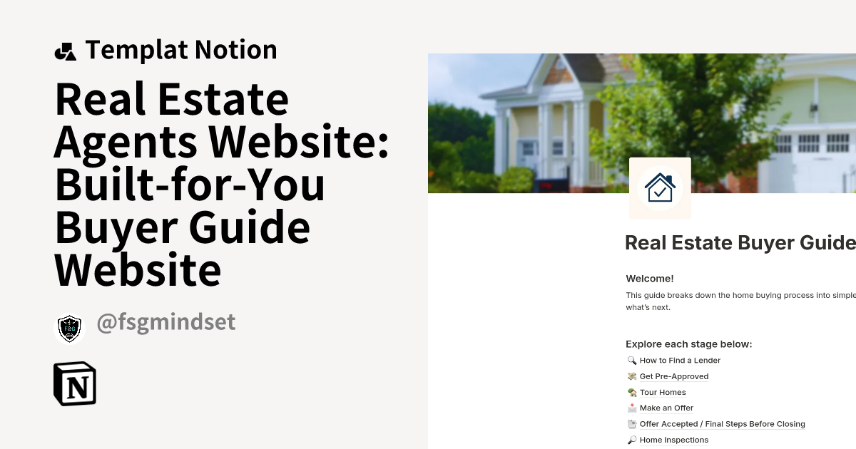Templat Real Estate Agents Website: Built-for-You Buyer Guide Website | Notion Marketplace
