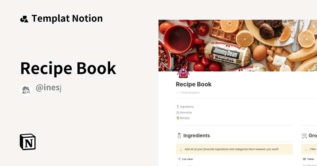 Templat Recipe Book | Notion Marketplace