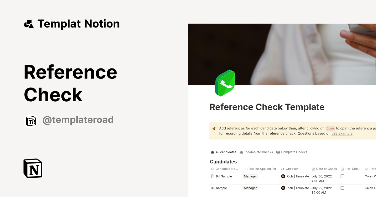 Templat Reference Check | Notion Marketplace