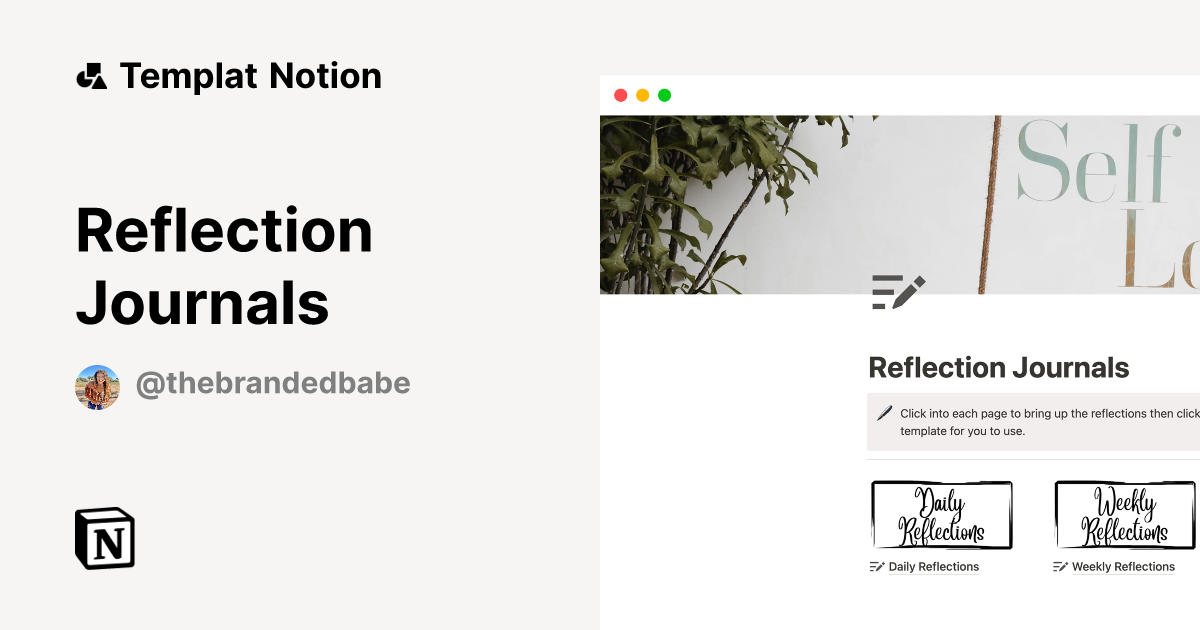 Templat Reflection Journals | Notion Marketplace