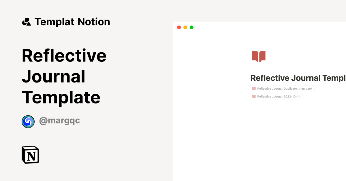 Templat Reflective Journal Template | Notion Marketplace