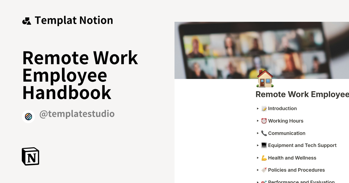 Templat Remote Work Employee Handbook | Notion Marketplace