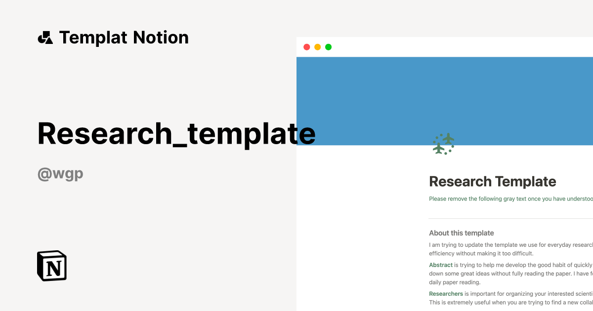 Research_template Templat oleh wgp | Notion Marketplace