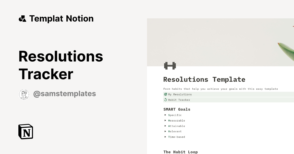 Templat Resolutions Tracker | Notion Marketplace