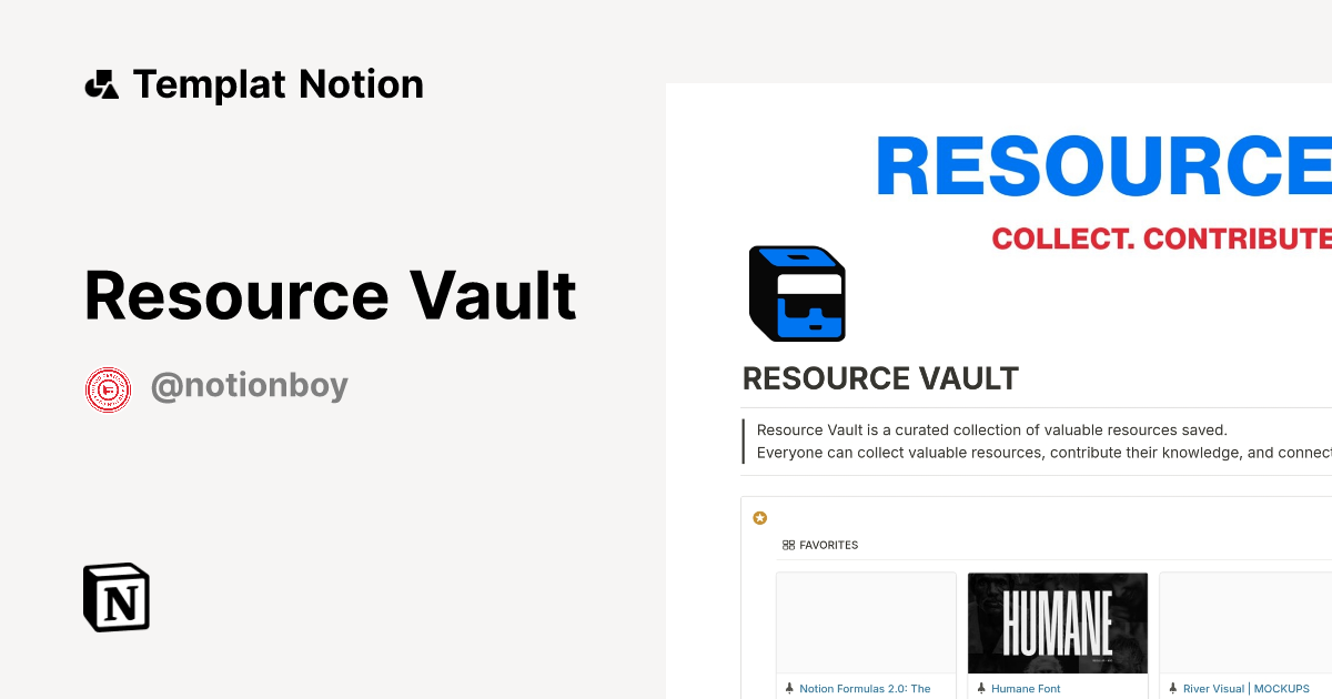 Templat Resource Vault | Notion Marketplace
