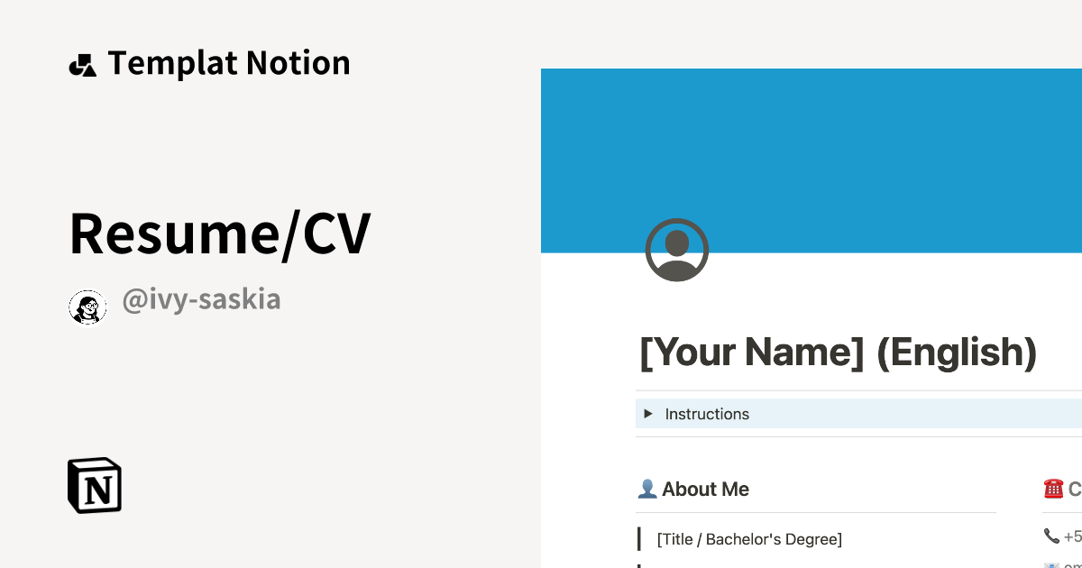 Templat Resume/CV | Notion Marketplace