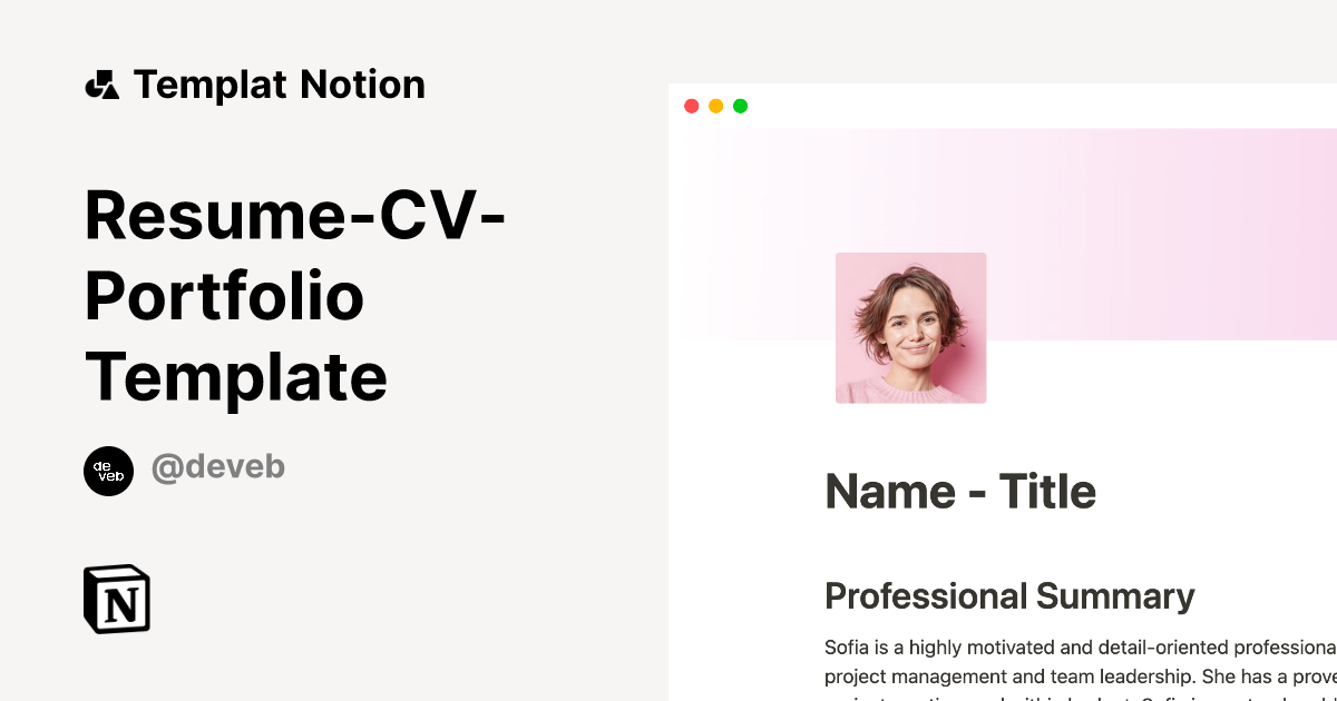 Templat Resume-CV-Portfolio Template | Notion Marketplace