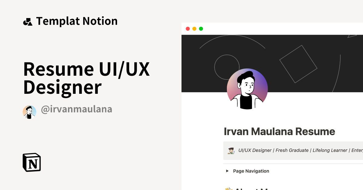 Templat Resume UI/UX Designer | Notion Marketplace