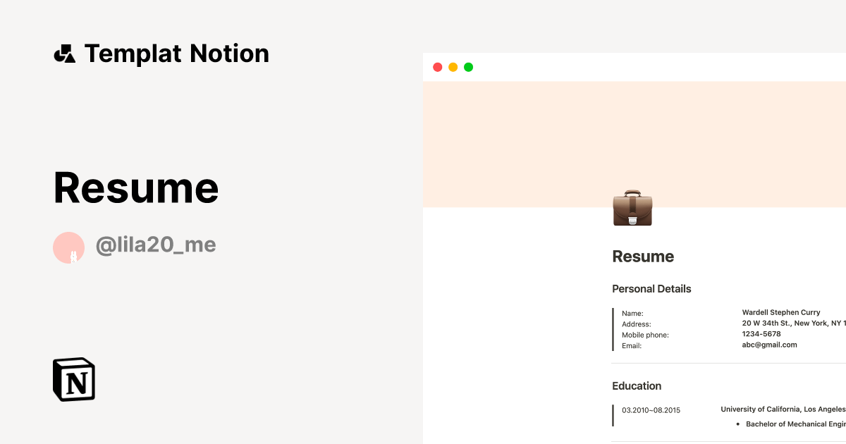 Templat Resume | Notion Marketplace