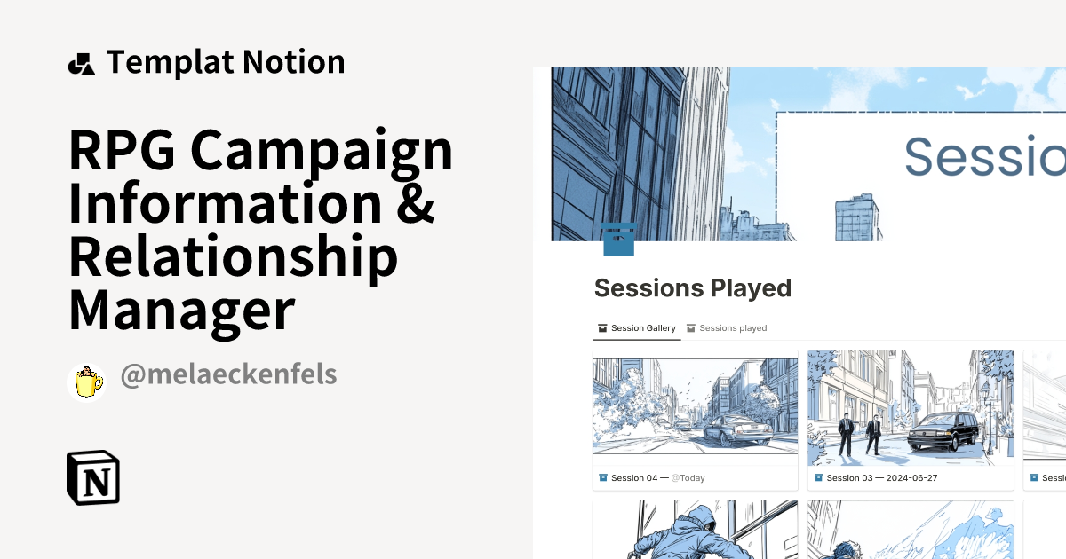 RPG Campaign Information & Relationship Manager Templat oleh Mela | Notion Marketplace