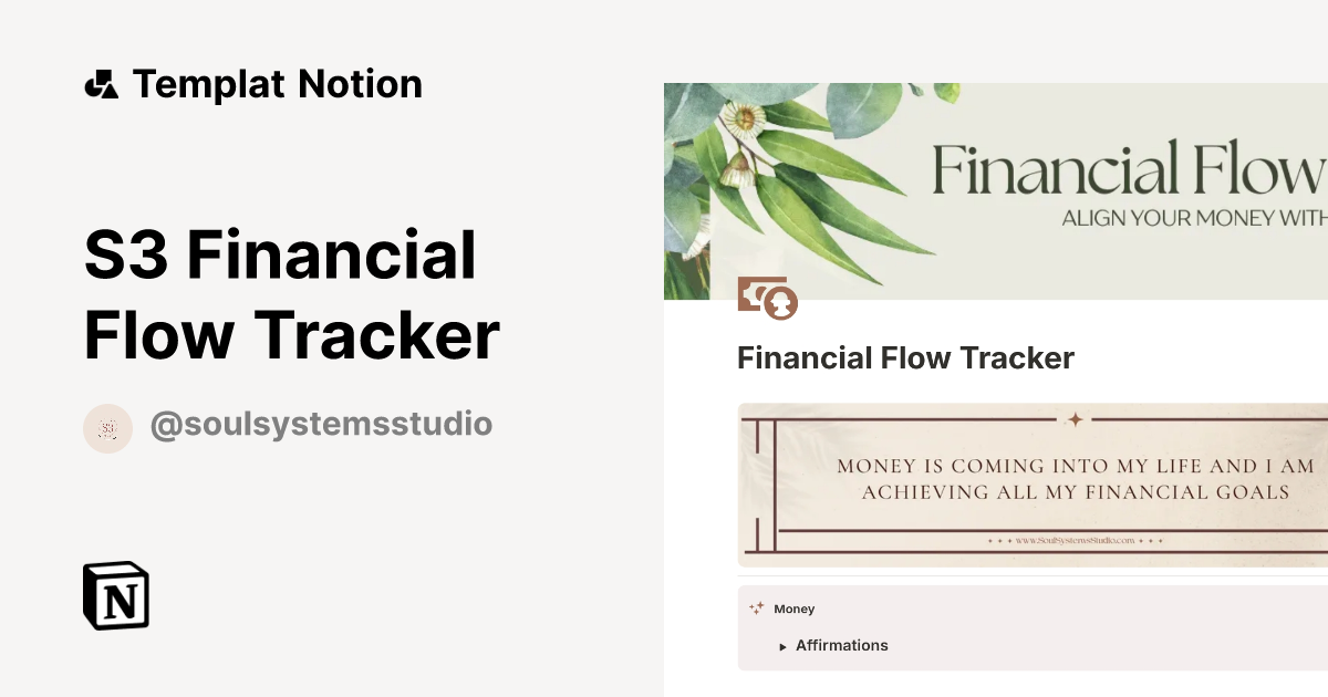 Templat S3 Financial Flow Tracker | Notion Marketplace