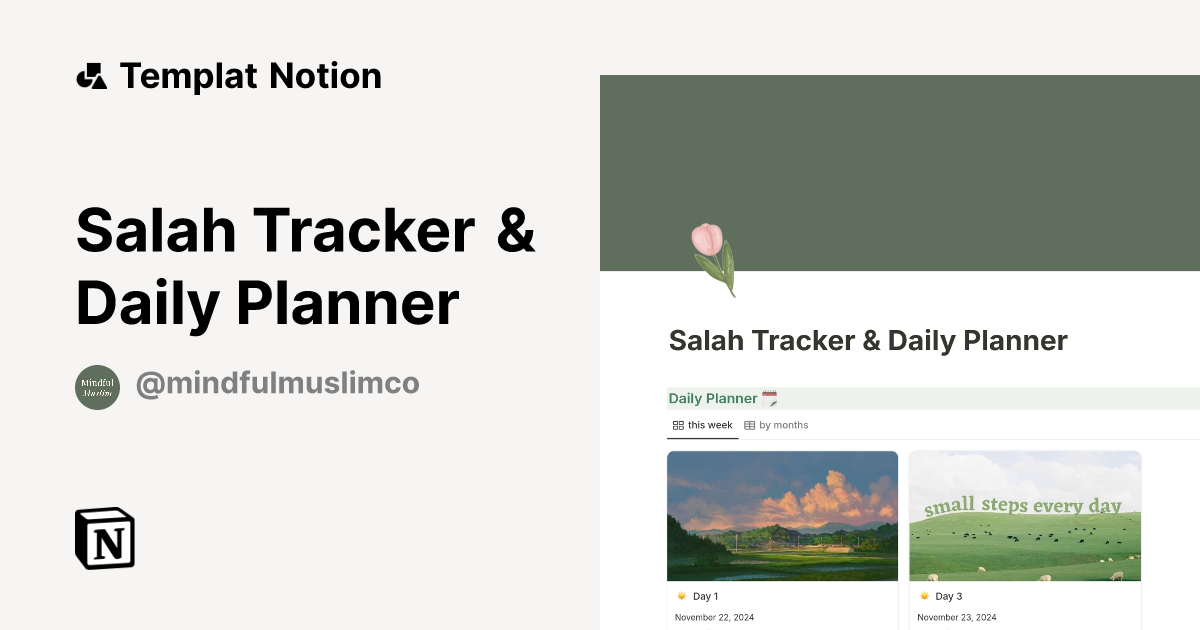 Templat Salah Tracker & Daily Planner | Notion Marketplace