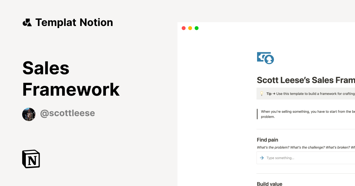 Templat Sales Framework | Notion Marketplace
