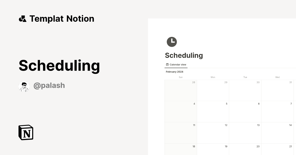 Templat Scheduling | Notion Marketplace