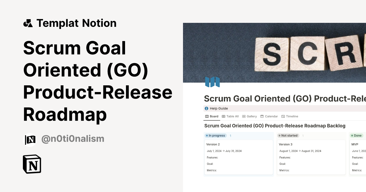 Scrum Goal Oriented (GO) Product-Release Roadmap Templat oleh ...