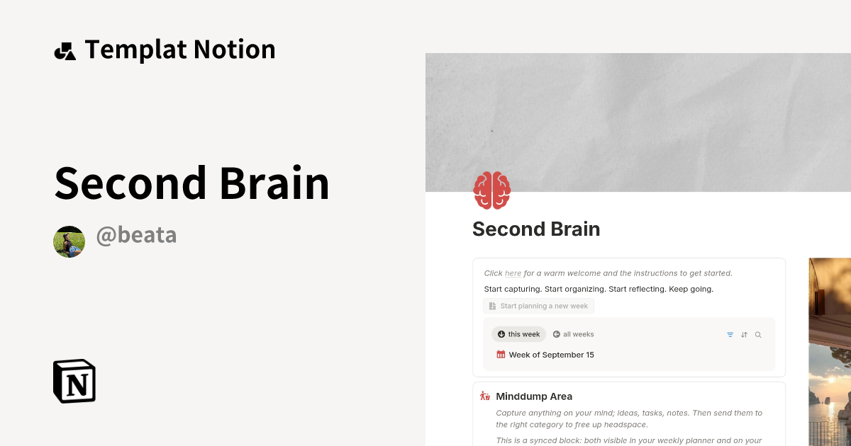 Templat Second Brain | Notion Marketplace