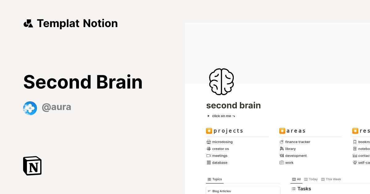Templat Second Brain | Notion Marketplace