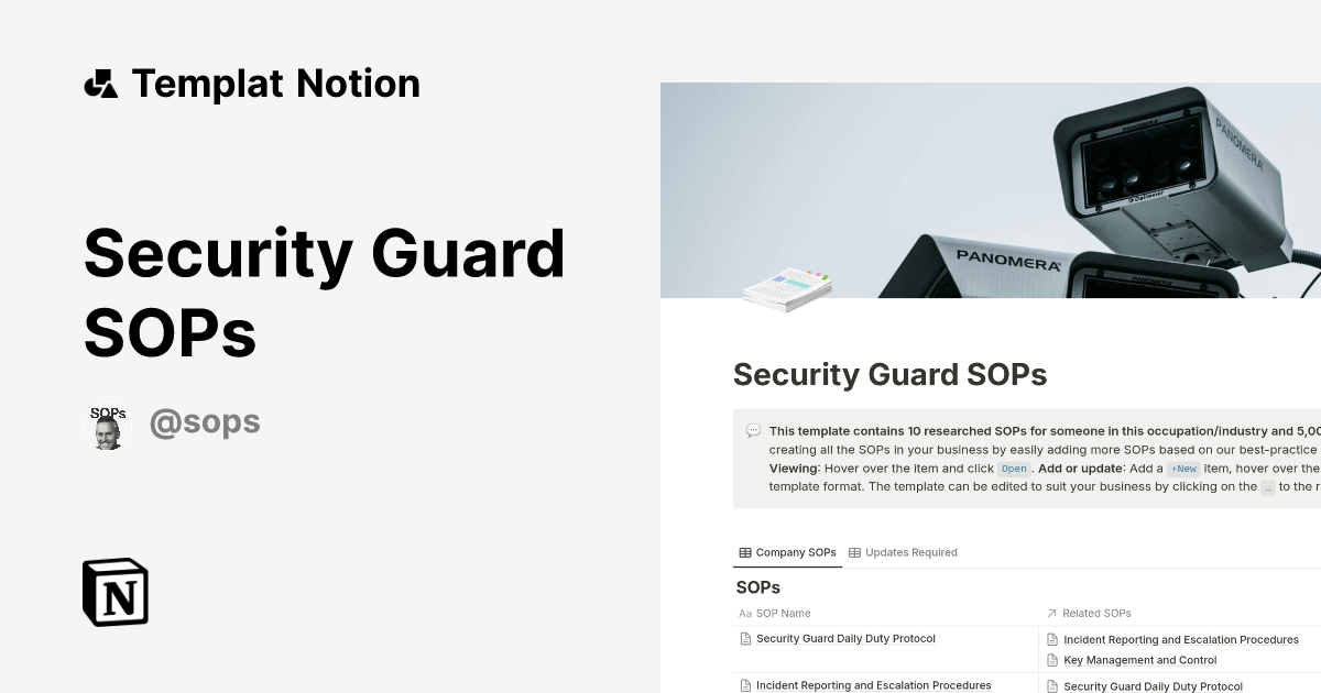 Templat Security Guard SOPs | Notion Marketplace