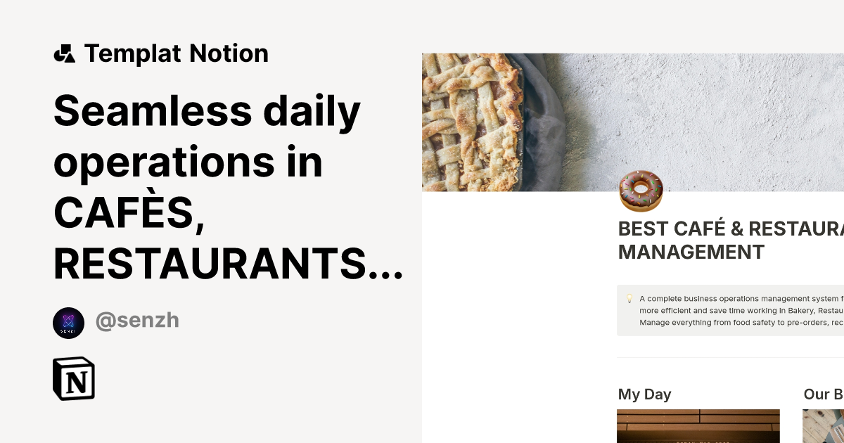 Templat Seamless daily operations in CAFÈS, RESTAURANTS... | Notion Marketplace
