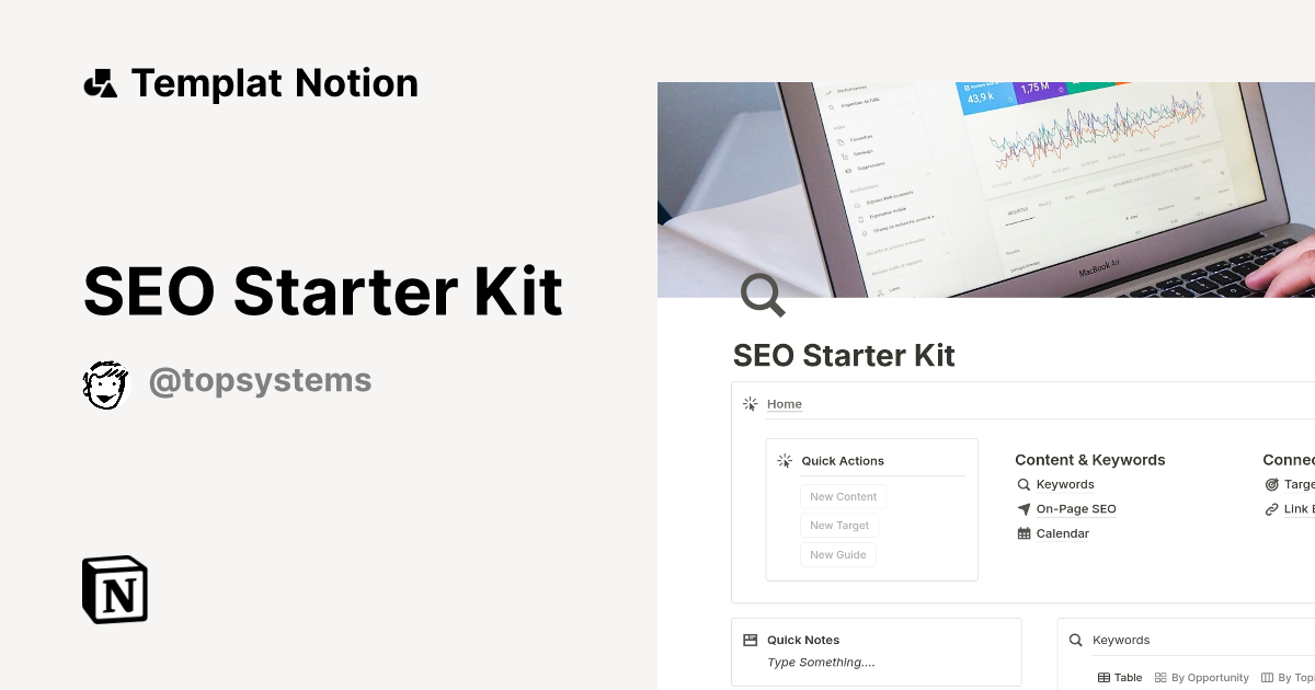Templat SEO Starter Kit | Notion Marketplace