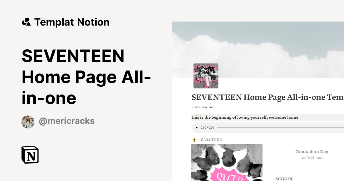 SEVENTEEN Home Page All-in-one Templat oleh ahmry | Notion Marketplace