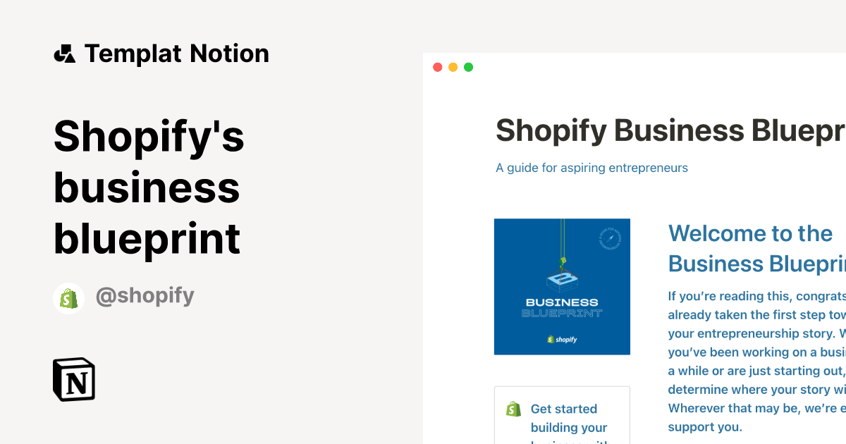 Templat Shopify's business blueprint | Notion Marketplace